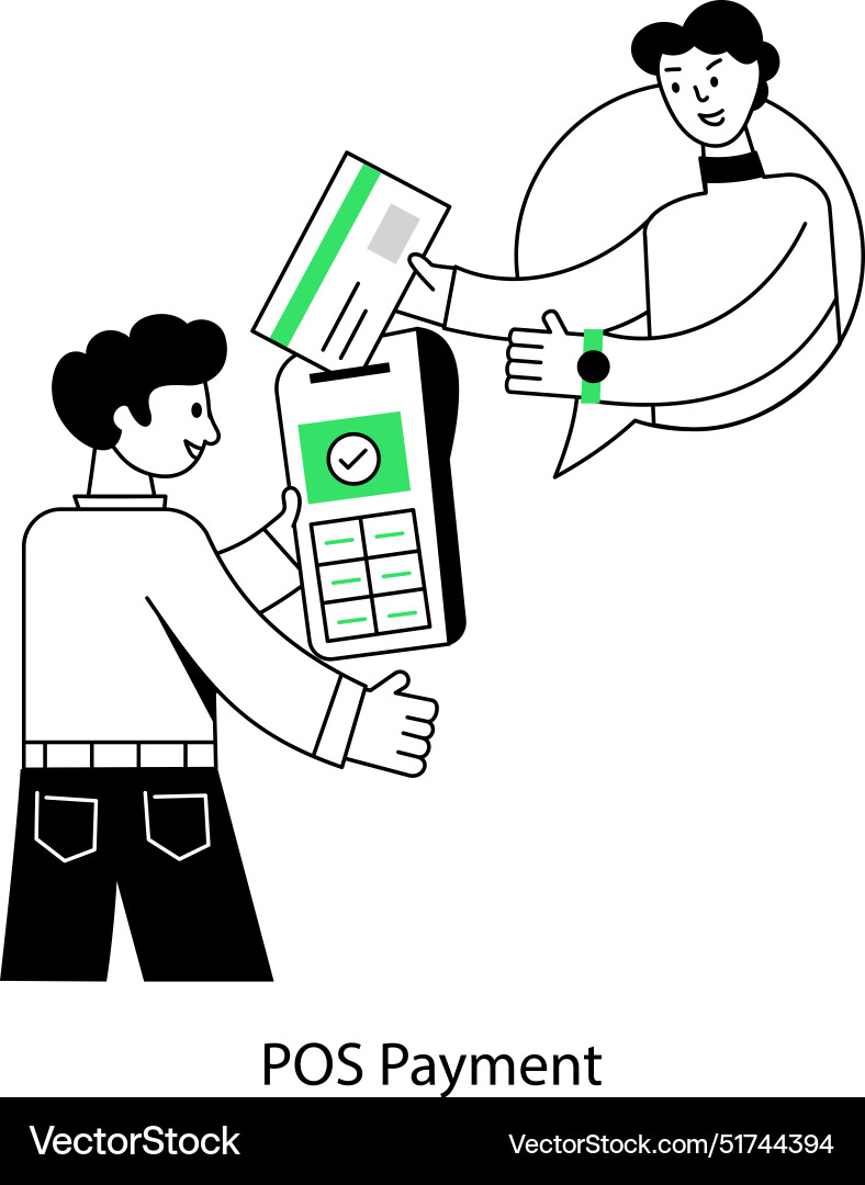 Ready to use linear mini of pos payme Royalty Free Vector