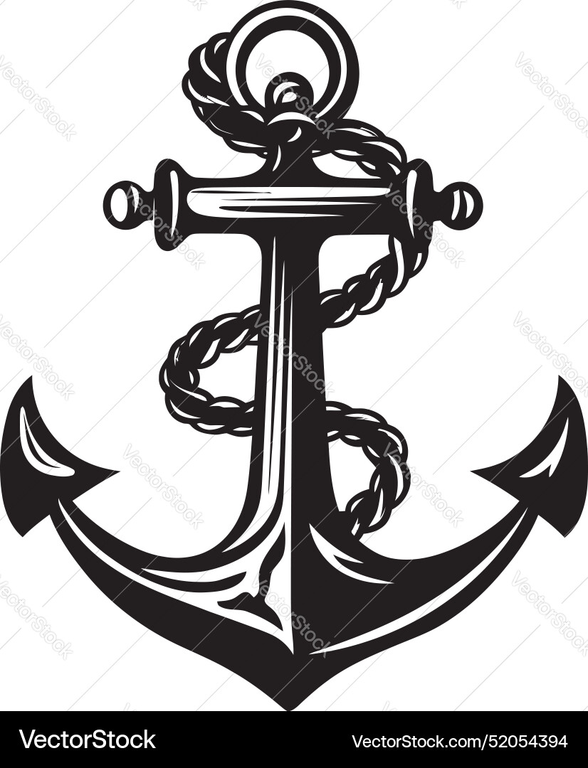 Seafaring tradition symbol ship anchor with rope Vector Image