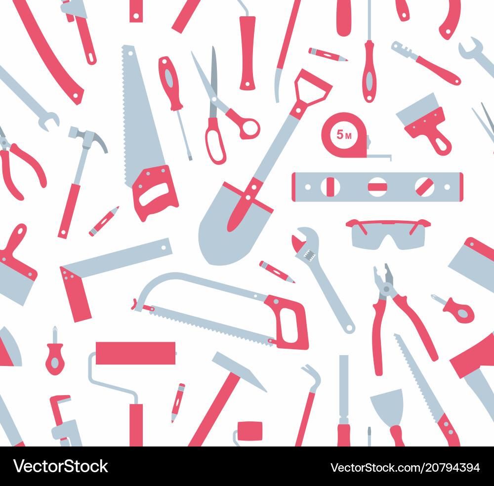 Seamless pattern of tools Royalty Free Vector Image