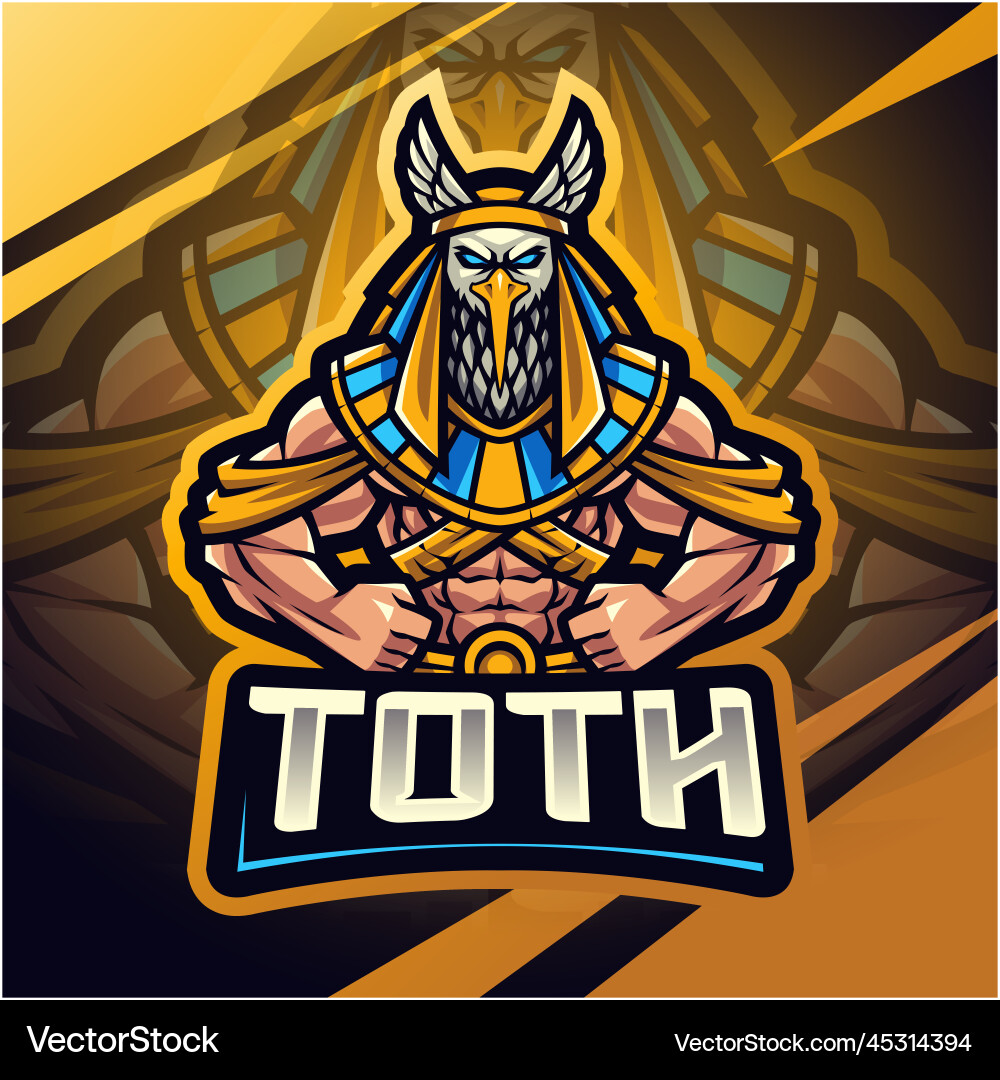 Thoth esport mascot logo design Royalty Free Vector Image