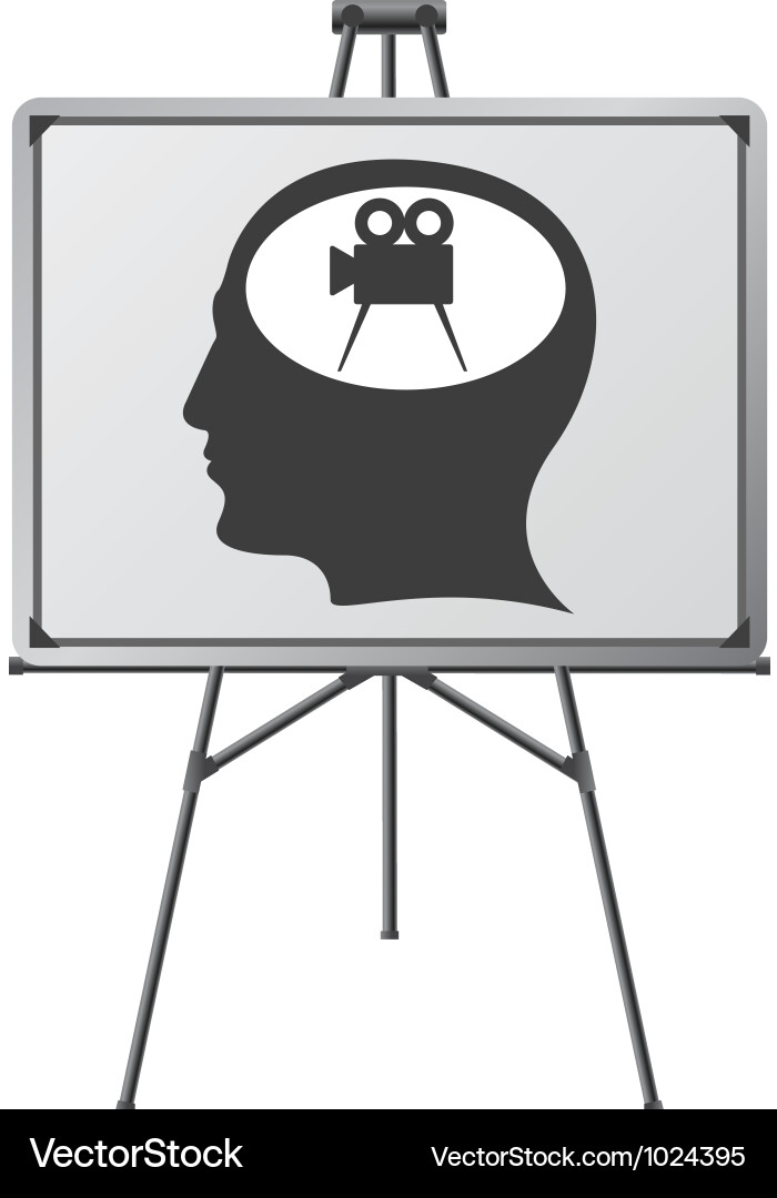 Cinema brain of a man Royalty Free Vector Image