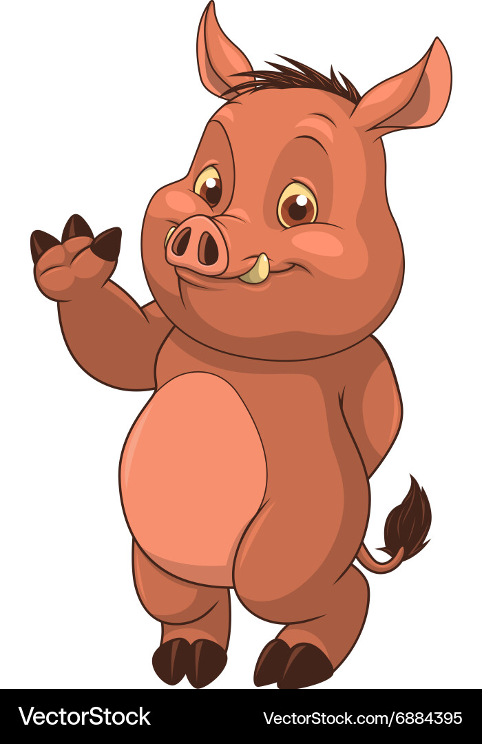 Cute little hog Royalty Free Vector Image - VectorStock