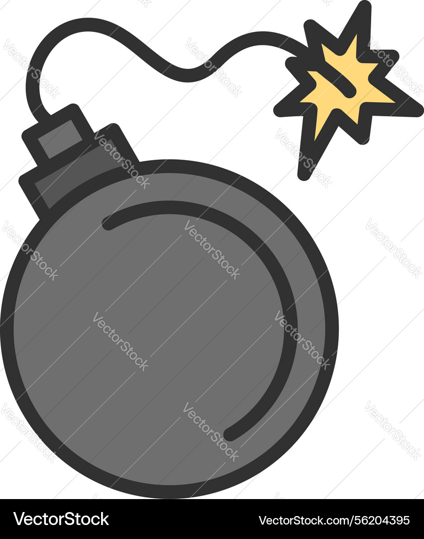 Danger outline filled icon Royalty Free Vector Image