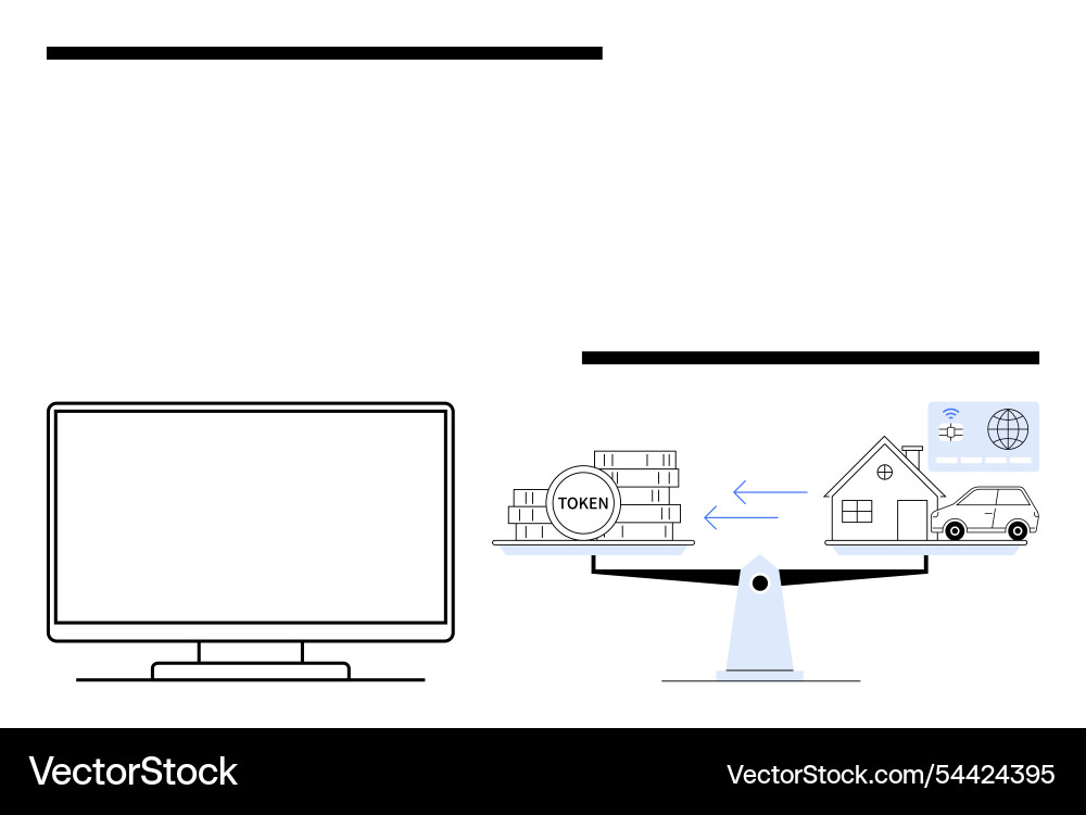 Digital assets versus physical balance Royalty Free Vector