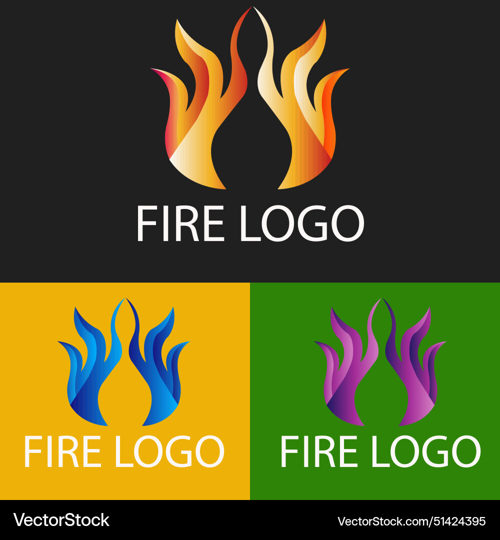 Fire and flames logo for hot design Royalty Free Vector