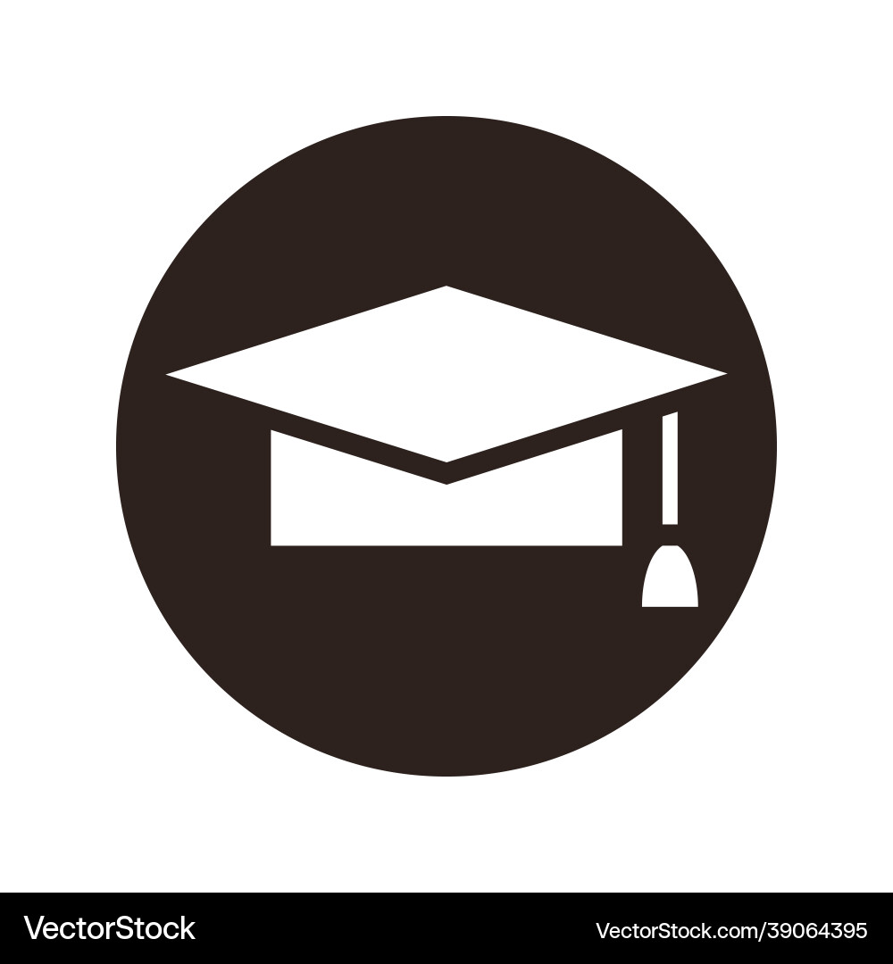 Graduation cap college hat education symbol Vector Image