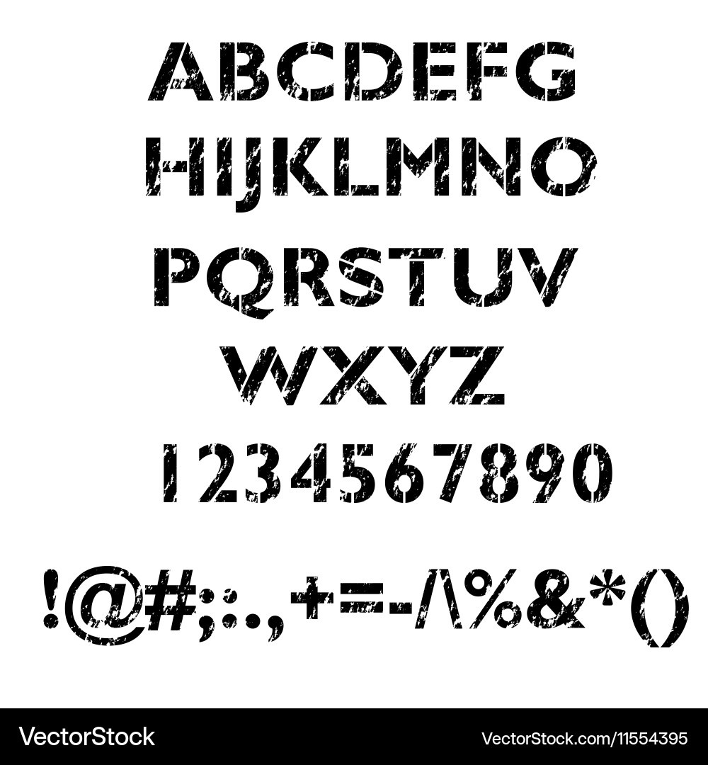 Grunge alphabet set Royalty Free Vector Image - VectorStock