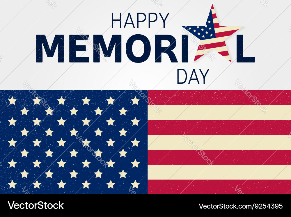 Happy memorial day greeting card Royalty Free Vector Image