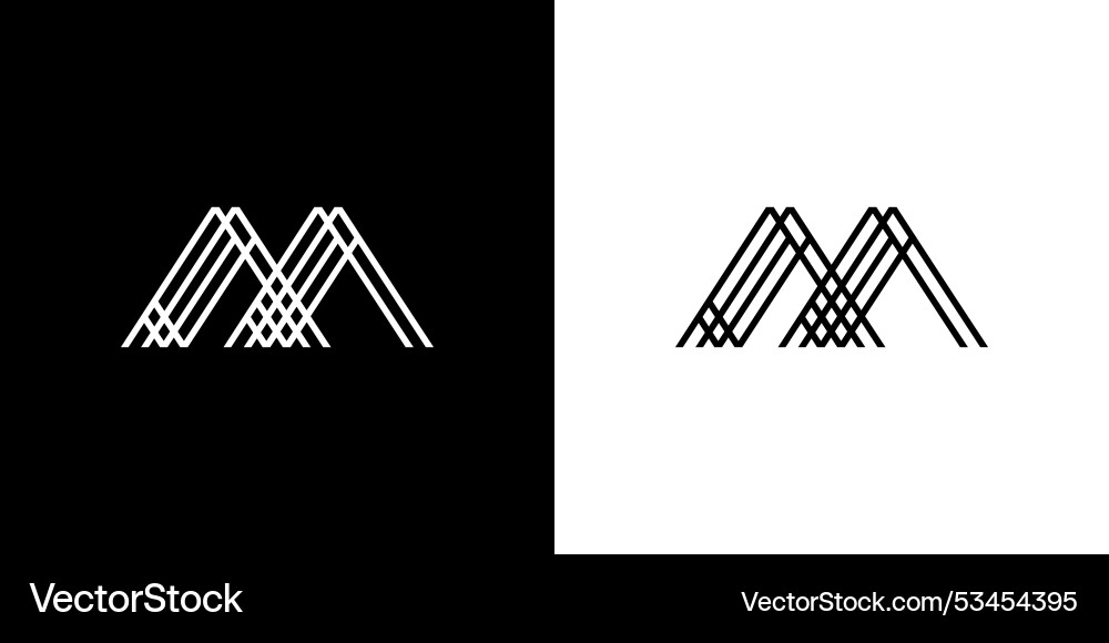 Modern and unique m logo design 2 Royalty Free Vector Image