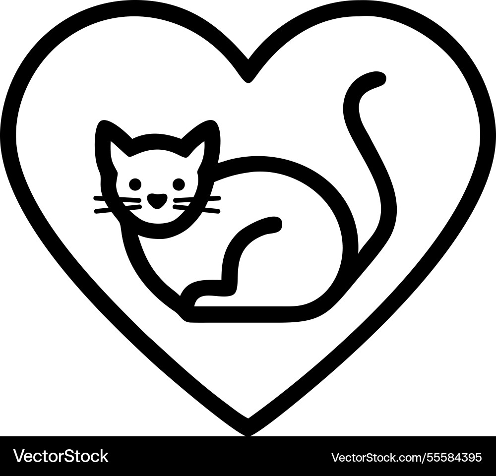 Pet adoption cat love icon Royalty Free Vector Image