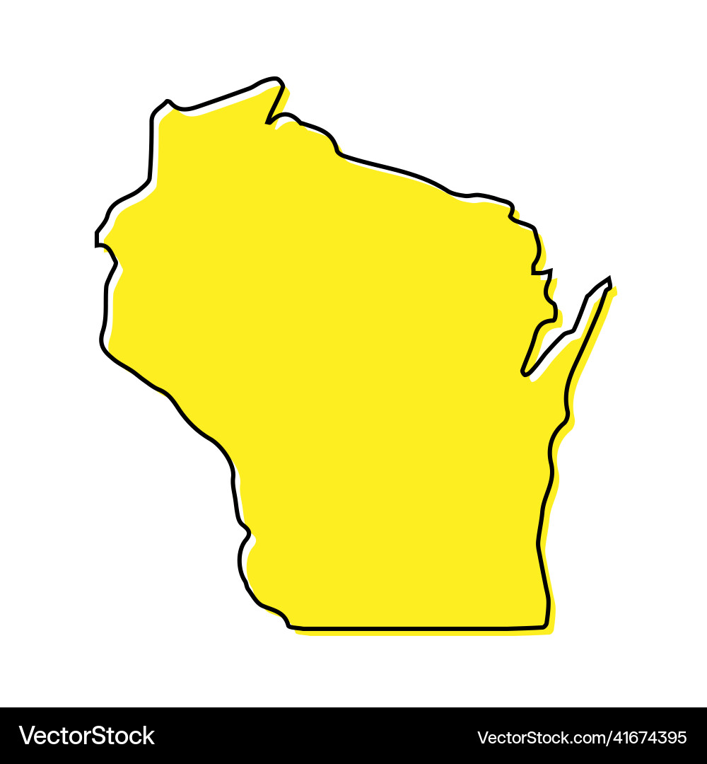 Simple outline map of wisconsin is a state Vector Image