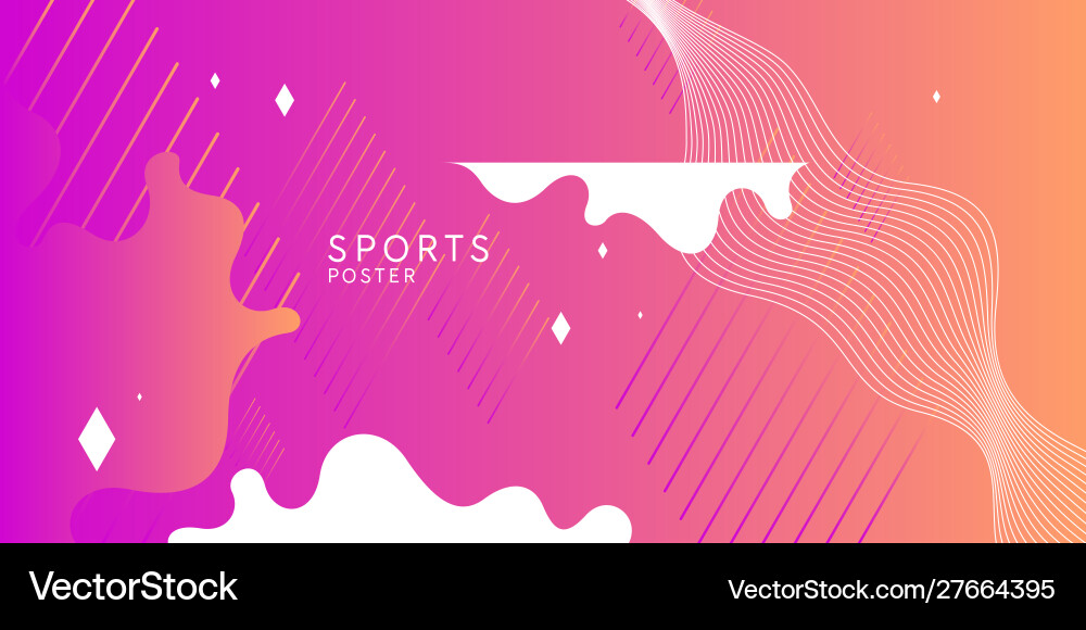 Sports poster abstract background with dynamic Vector Image