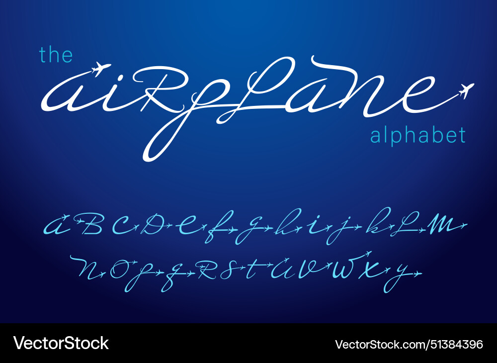 Air plane fly travel alphabet Royalty Free Vector Image