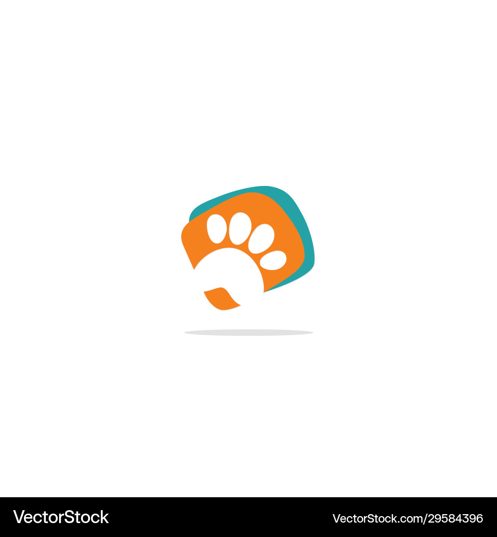 Animal footprint pet logo Royalty Free Vector Image