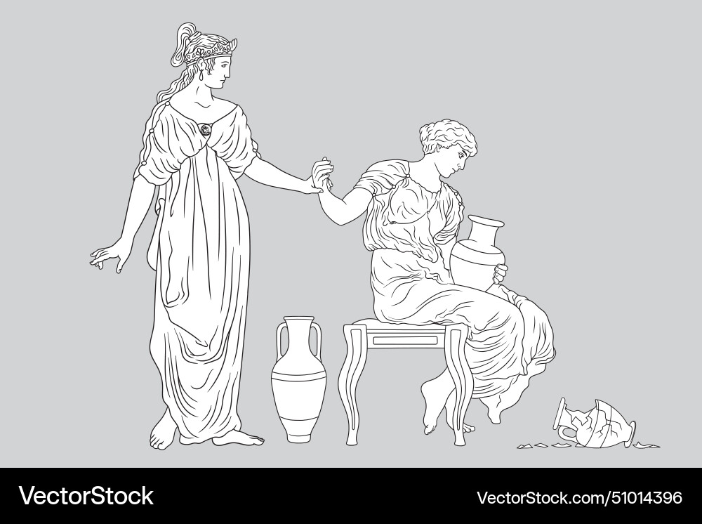 Greek women Royalty Free Vector Image - VectorStock