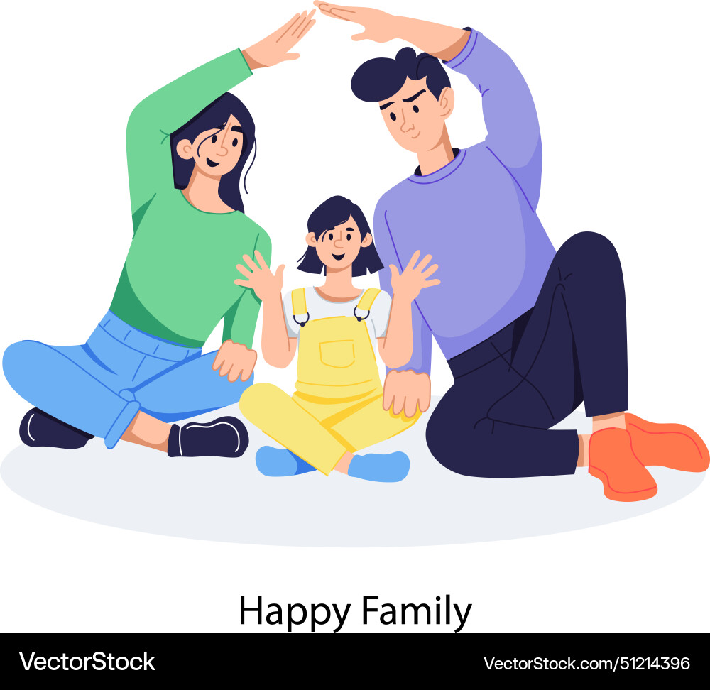 Happy family Royalty Free Vector Image - VectorStock