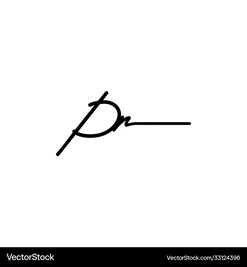 Letter pr signature logo template Royalty Free Vector Image