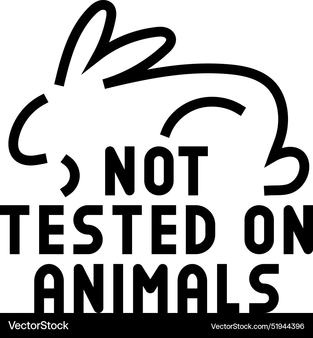 Not tested on animals product label warning line Vector Image