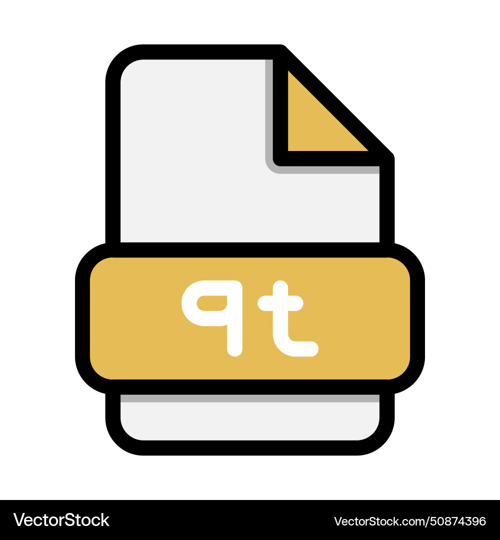 Quicktime file icons flat extension icon Vector Image