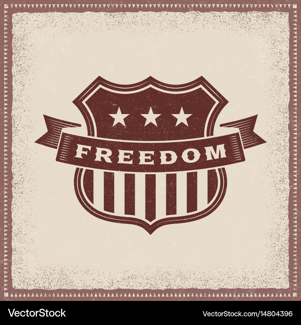 Vintage freedom label Royalty Free Vector Image