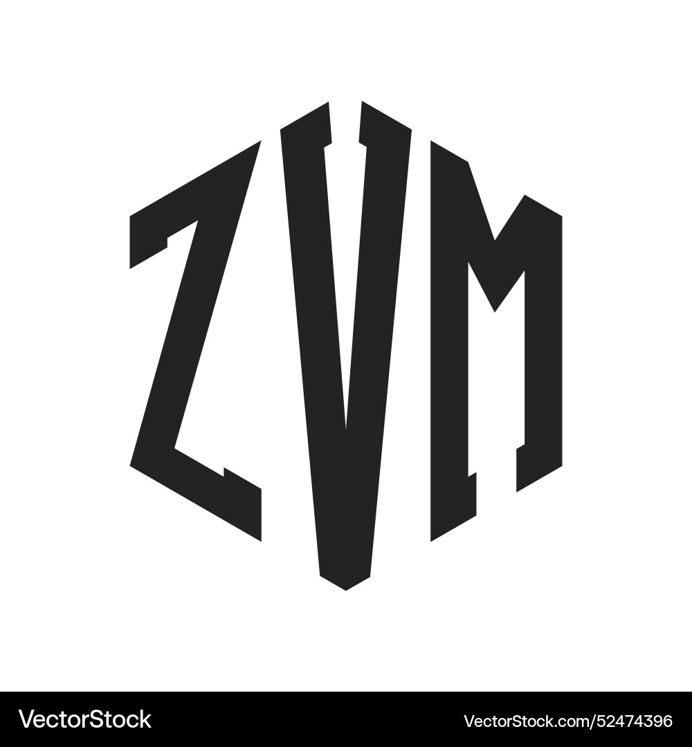 Zvm logo design initial letter monogram Royalty Free Vector