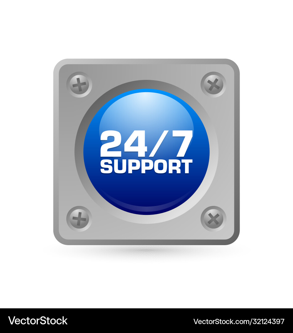 247 support icon Royalty Free Vector Image - VectorStock