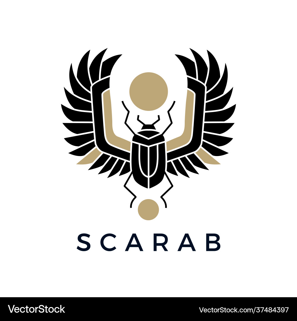Egyptian Scarab Logo Icon Royalty Free Vector Image