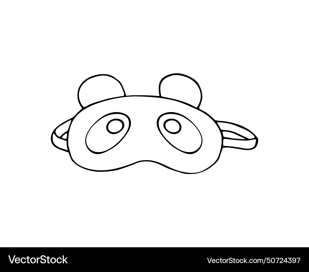 Hand-drawn nighttime eye mask sleeping cute Vector Image