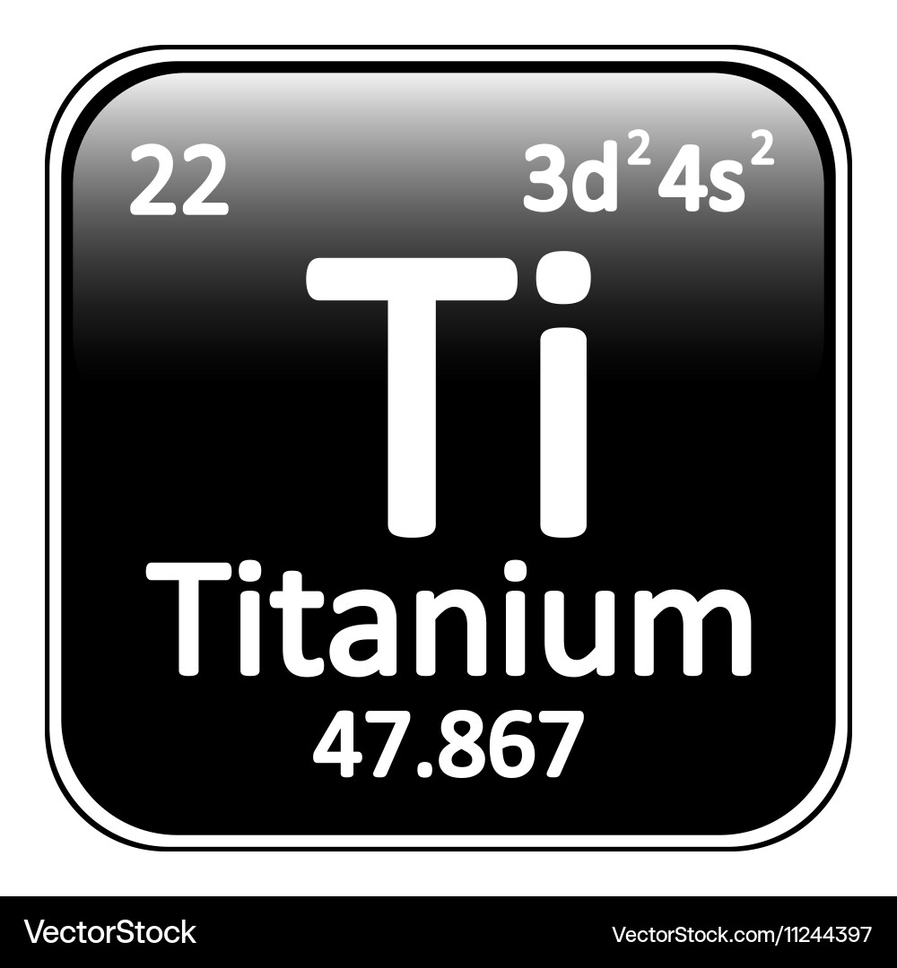 Periodic table element titanium icon Royalty Free Vector
