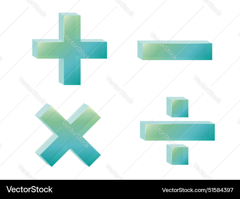 Plus minus multiplied divided symbol Royalty Free Vector