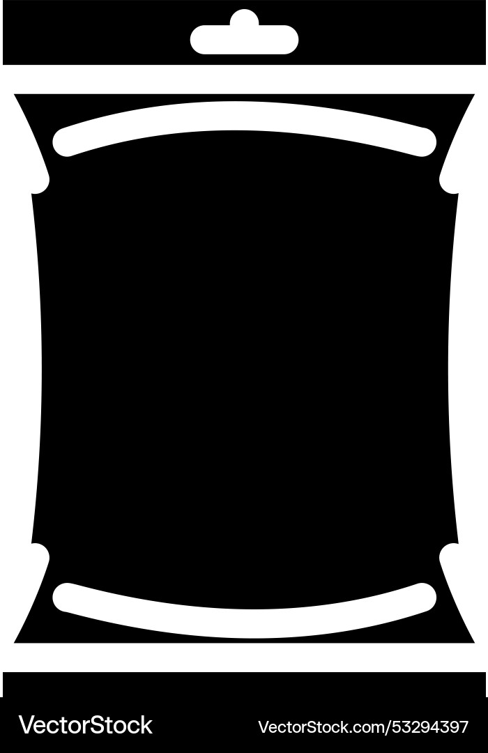 Pouch plastic package glyph icon Royalty Free Vector Image