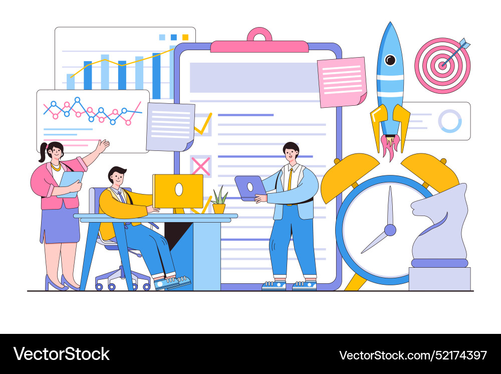Project analysis financial report successful Vector Image