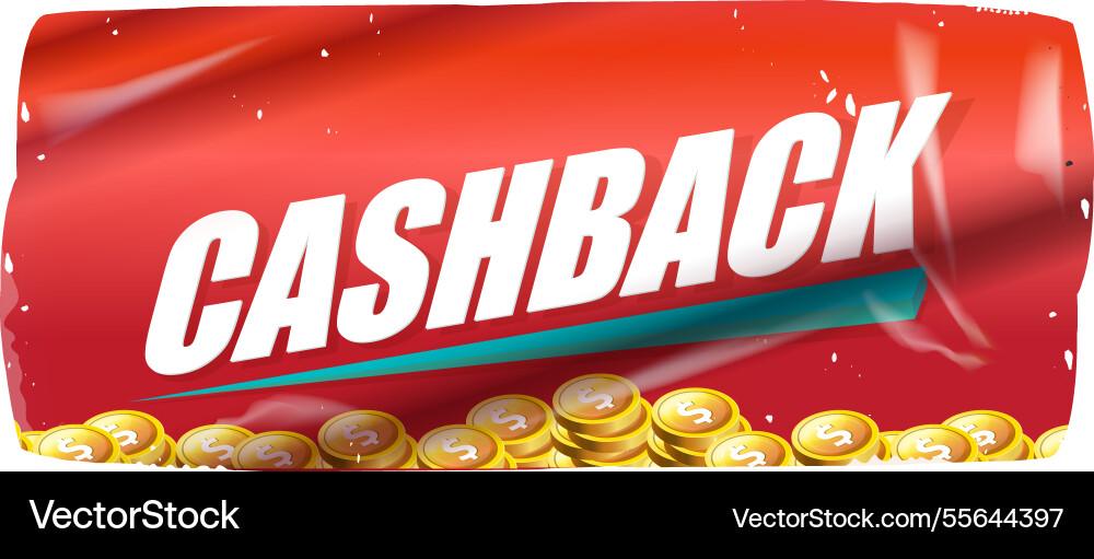Red cash back icon and sticker isolated Royalty Free Vector
