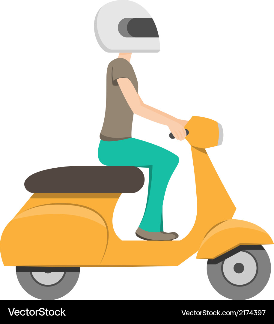 Scooter riding Royalty Free Vector Image - VectorStock