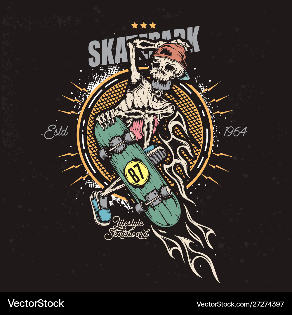 Skeleton Skate Trick Royalty Free Vector Image