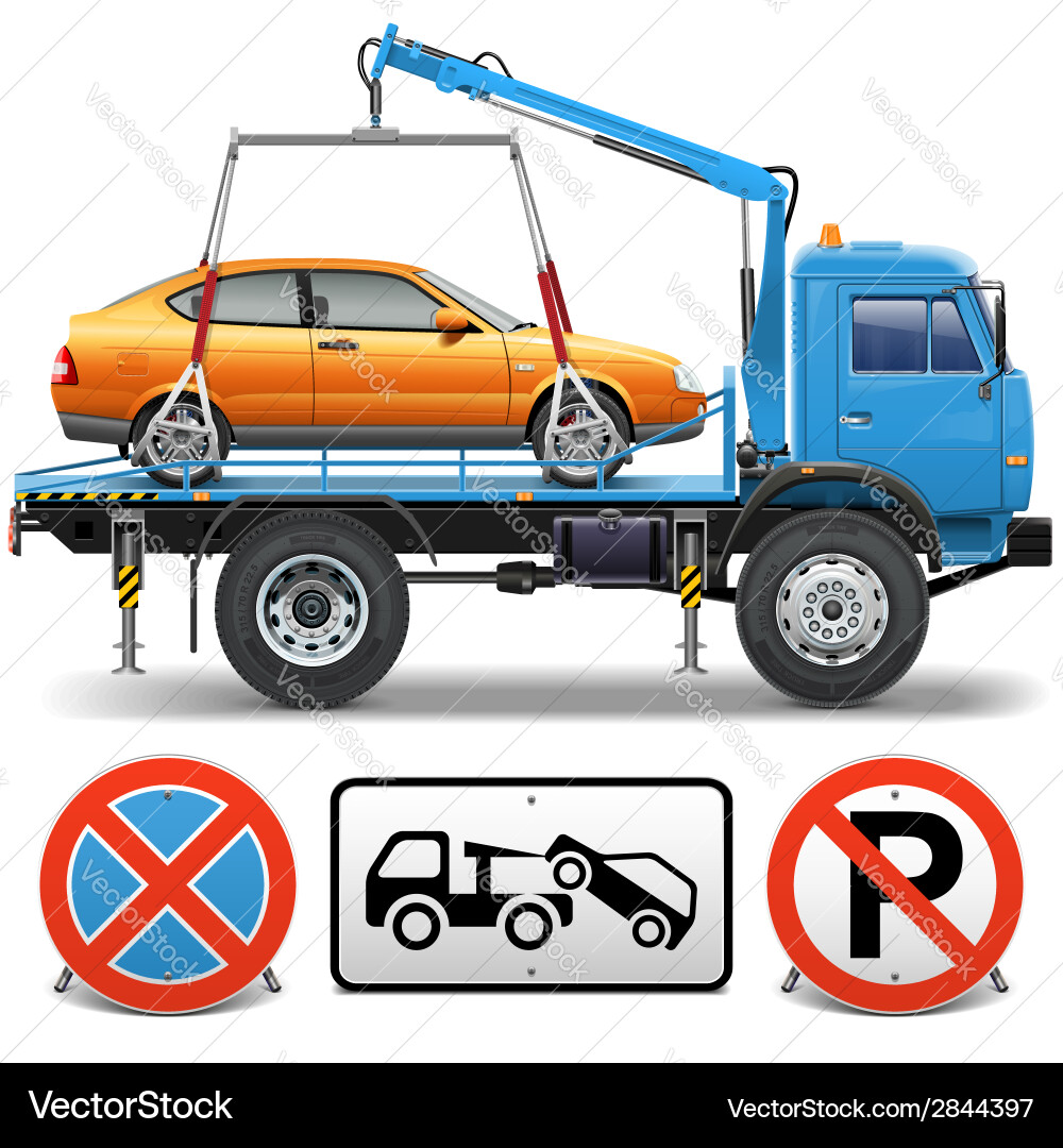 Tow truck Royalty Free Vector Image - VectorStock