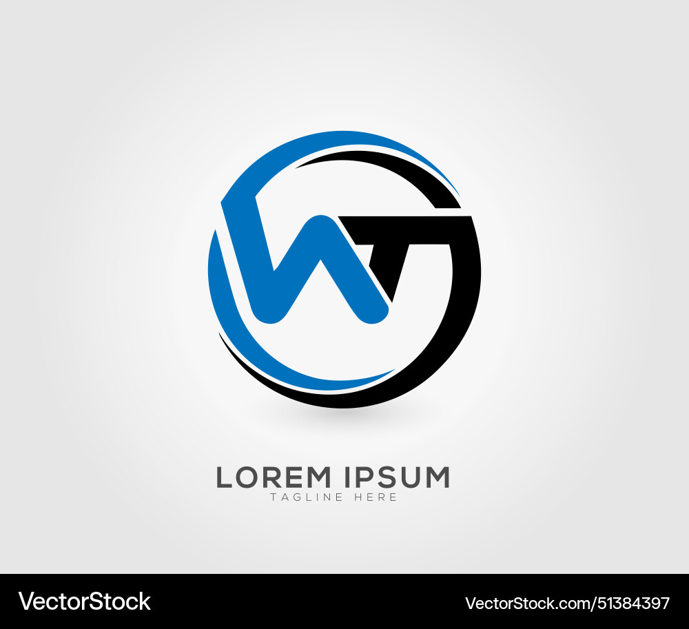 Wt letter symbolic logo design template design Vector Image