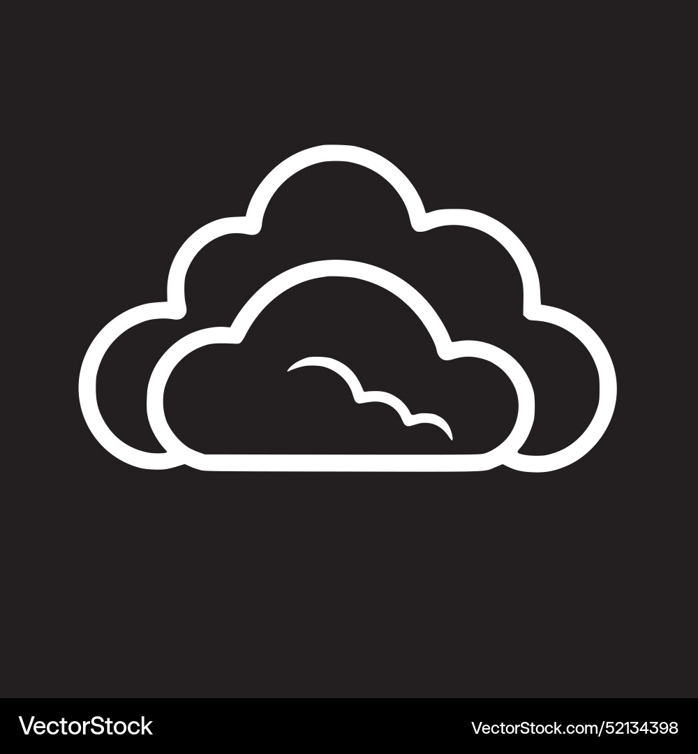 Cloud - minimalist and flat logo Royalty Free Vector Image