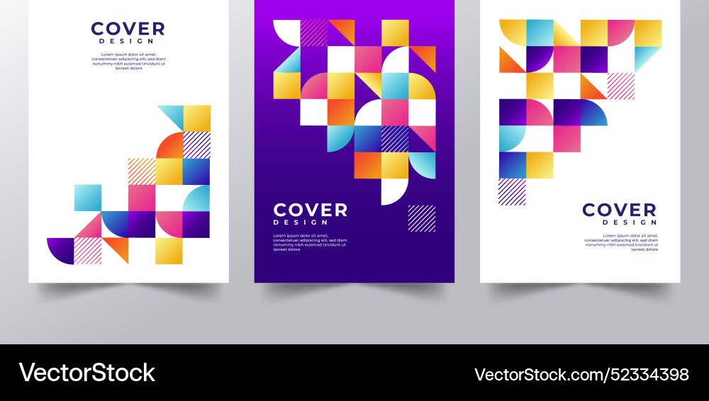 Colorful abstract covers set Royalty Free Vector Image