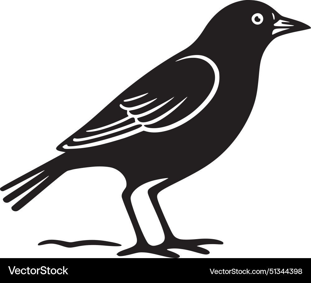 Crow - minimalist and flat logo Royalty Free Vector Image