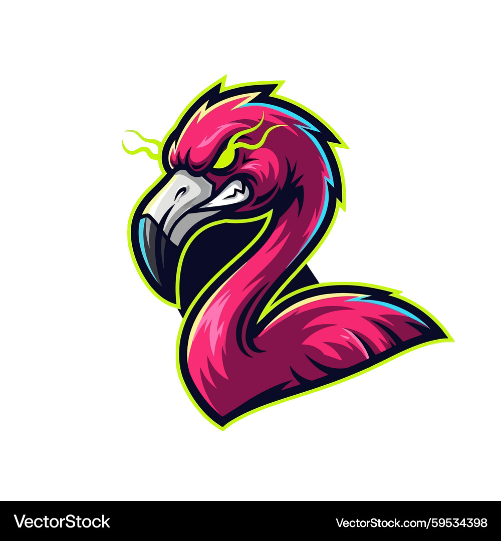 Fierce Flamingo Mascot Logo – Royalty-Free Vector | VectorStock