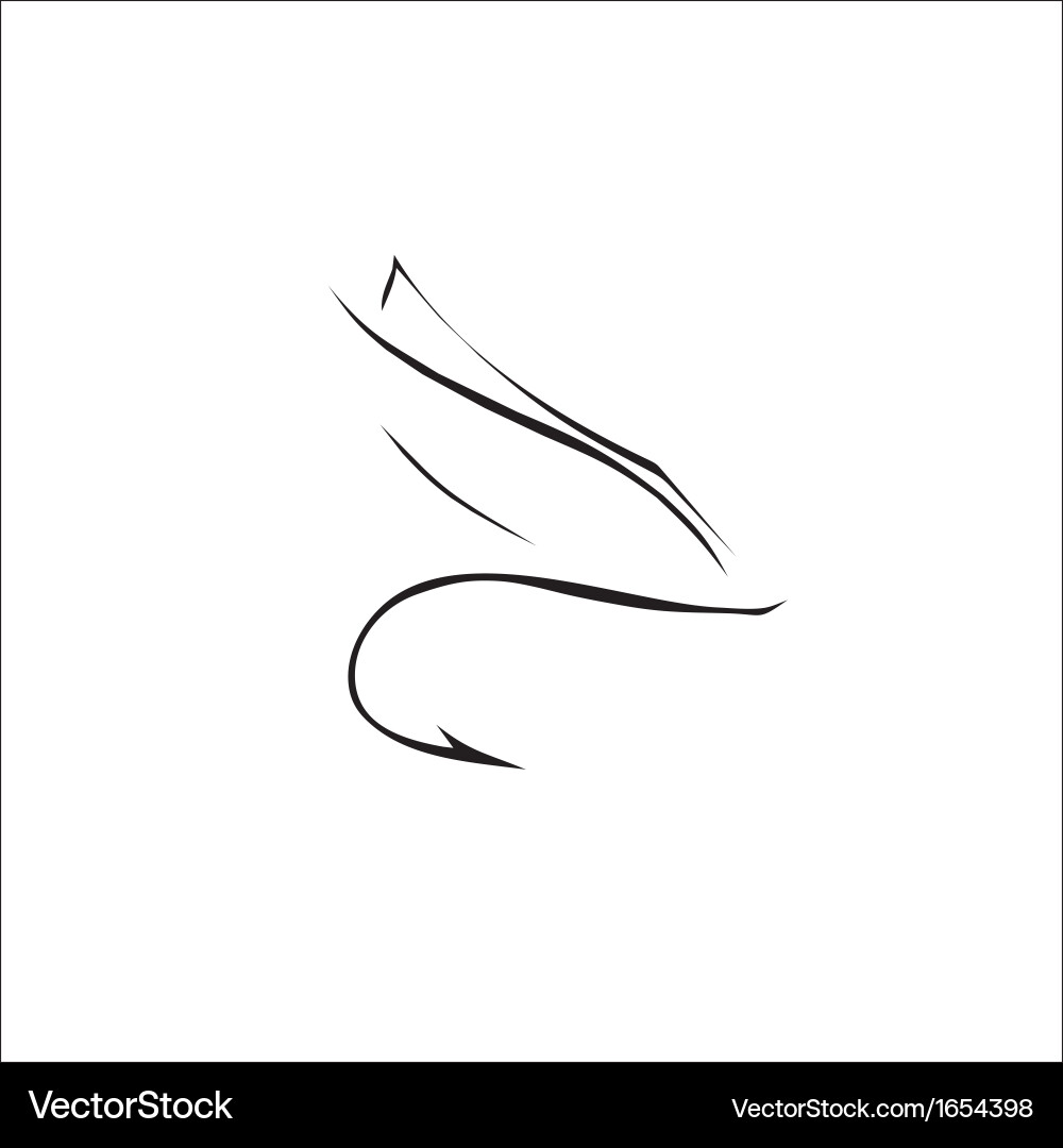 Fly-fishing on white background Royalty Free Vector Image