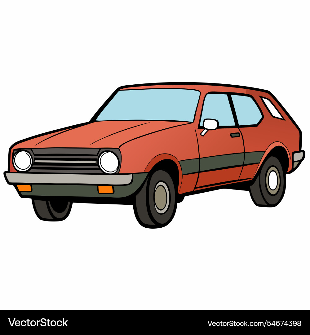 Ford car flat design Royalty Free Vector Image