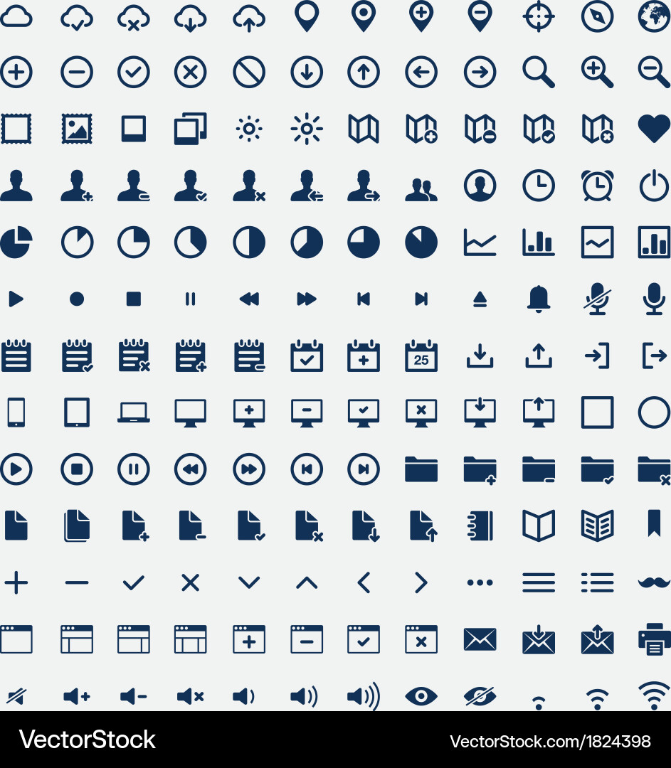 Modern Icon Set - Flat & Simple Royalty Free Vector