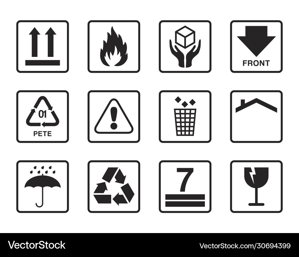 Cargo and shipping sticker set Royalty Free Vector Image