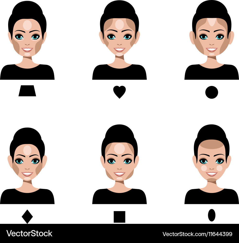 Contour and highlight makeup Royalty Free Vector Image