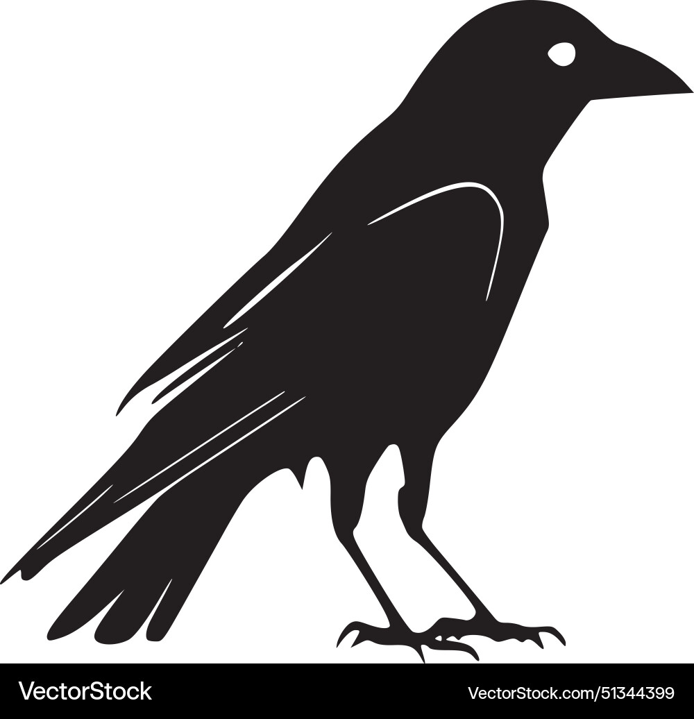 Crow - black and white isolated icon Royalty Free Vector