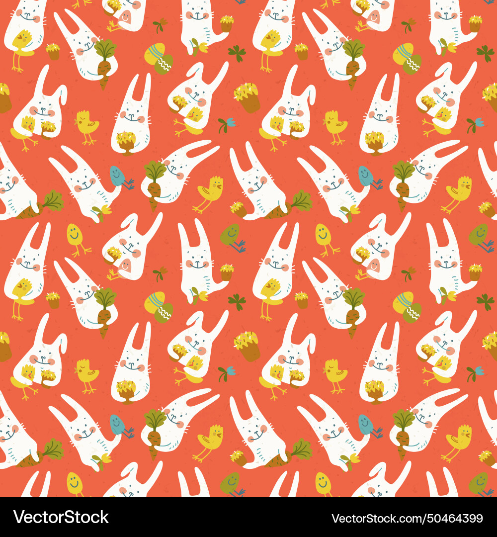 Happy easter seamless pattern Royalty Free Vector Image