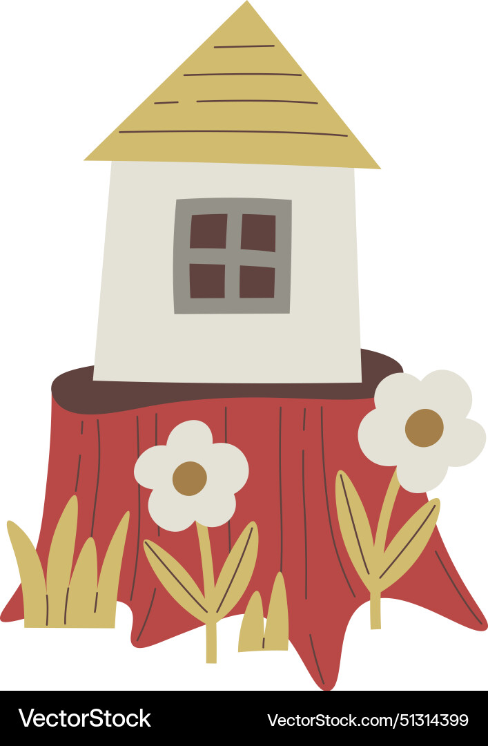 House on stump Royalty Free Vector Image - VectorStock