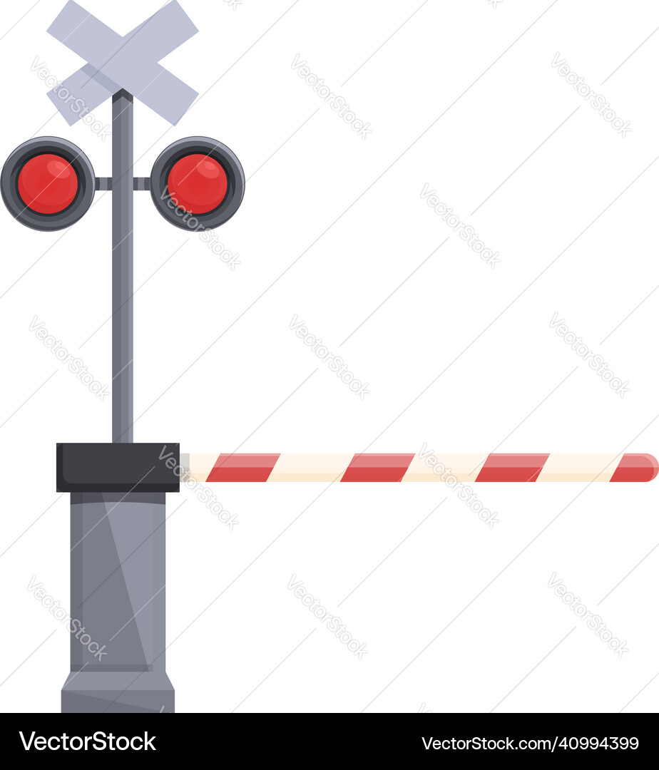 Railway gate icon cartoon train rail Royalty Free Vector